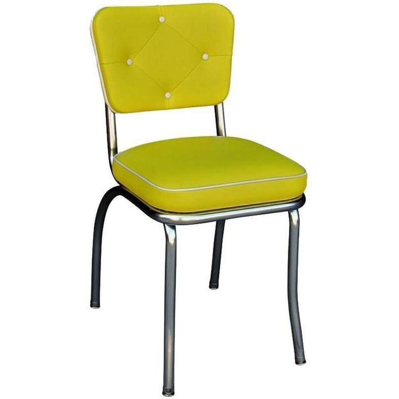 Lucy Diner Chair | Diamond Button Tufted Chrome Chair – Richardson Seating