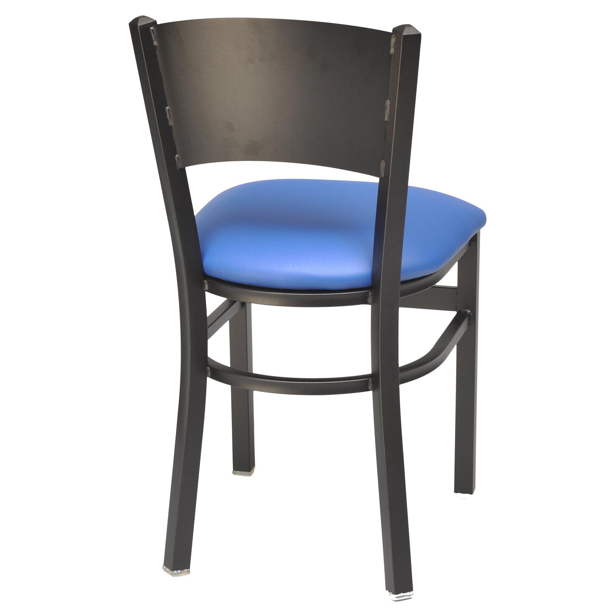 Solid Back Metal Restaurant Chair with Custom Upholstered Seat ...